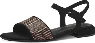 Marco Tozzi Damen Sandalen mit Absatz mit Verstellbarem Riemen Bequem, Schwarz (Black Comb), 39 EU