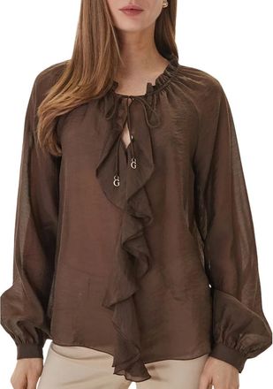 Guess Femme, Blouses et Chemises, Brun, Taille: 36 FR Blouses