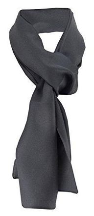 TigerTie dames Chiffon foulard noir unicolor taille 160 cm x 36 cm - écharpe
