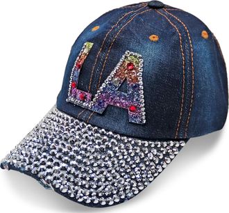 Glamexx24 Jeans Baseball Cap Unisex mit Strasssteinen Basecap mit Verstellbarer Schnalle Sonnen Kappe f&uuml;r Wandern und Sport