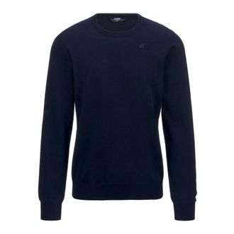 K-Way Eleganter blauer Baumwollpullover - - Knitwear - Herren - Blau - 3XL