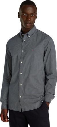 Tommy Hilfiger Herren Hemd Slim Fit Spitzkragen, Mehrfarbig (Carbon Navy/Ecru), 3XL