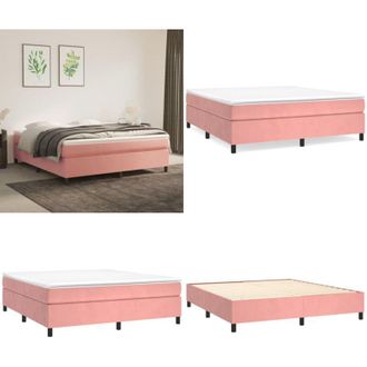 vidaXL Bettgestell Rosa 180x200 cm Samt - Samtbett - Rosa Bettgestell - Doppelbett Gestell - Boxspringbetten - Schlafzimmer Dekoration - Home & Living