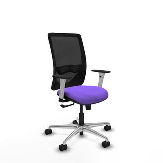 Piqueras y Crespo Stuhl mit Lendenwirbelst&uuml;tze Zulema mit wei&szlig;en und schwarzen Armlehnen, ausgestattet mit Sincro 3 Positionen und Schneideschaum, mit Rollen von 65 mm,