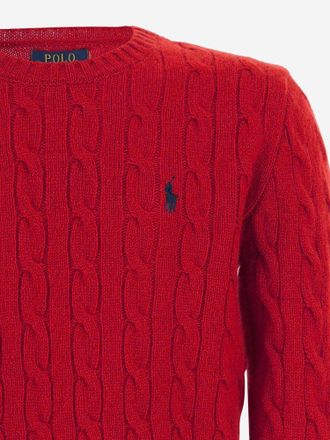 Polo Ralph Lauren Boys Sweater Cable-Knit Red Wool