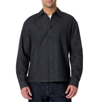 Amazon Essentials Herren (Demis Favorit) Modernes Oversize-Button-Down-Jeanshemd, Schwarz, XL