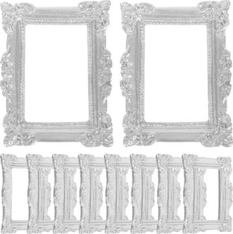 IFUNDOM 10stücke Miniatur-bilderrahmen Aus Kunstharz Vintage-stil Für Mini-häuser Diy-fotorahmen Kleiner Bilderrahmen Zum Selbermachen Als Handyhülle-accessoi