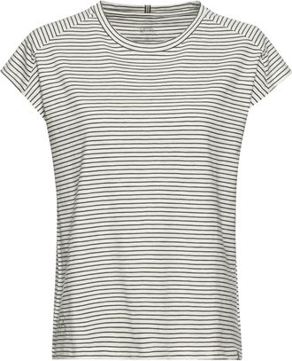 Camel Active Damen Ringelshirt aus zertifiziertem Organic Cotton Grün, Womenswear-XL