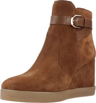 Geox Femme D Elidea Wedge A Bottes de Cheville, Camel DK, 41 EU