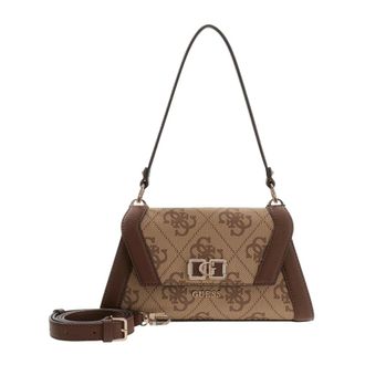 Guess Femme, Sacs, Brun, Taille: ONE Size Karnilla Logo Flap Shoulder Bag