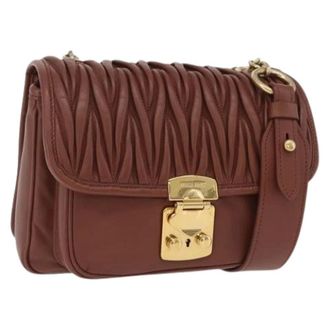 Miu Miu Pre-owned Cuir sacs-ports-paule - Femme - Pre-owned - Brun - Taille: ONE Size