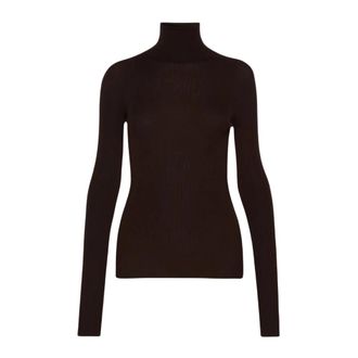 Sportmax Rippstrick-Pullover mit Rollkragen - - Knitwear - Damen - Braun - S
