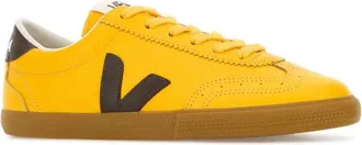 Veja Womens Yellow Leather Volley O.t. Sneakers Sunshineeaglenatural