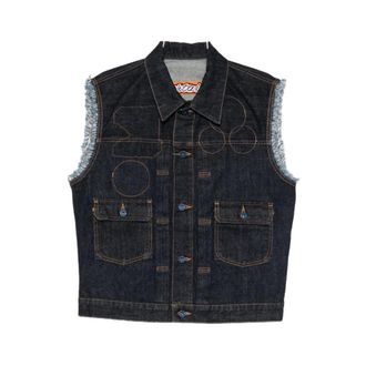 Kenzo Badges Cut Off Trucker - - Jackets - Herren - Blau - M