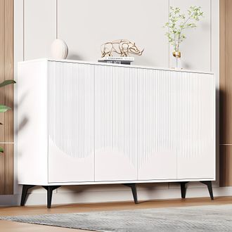 Generic Sideboard mit Türen und Einlegeböden Kommode Highboard mit Stauraum und Metallbeinen Mehrzweck Aufbewahrungsschrank für Wohnzimmer Esszimmer Flur Büro
