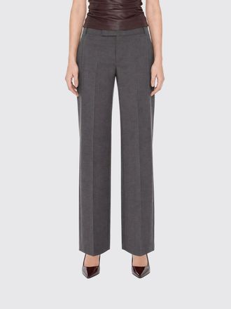 Patrizia Pepe Pantalon droit taille mi-haute en m&eacute;lange de viscose avec passants
