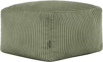 Icon Brand Amara Tabouret Velours Côtelé, Pouf Repose Pieds avec Remplissage, Tabouret Pouf, Meuble Salon, Decoration Chambre, Vert Sauge