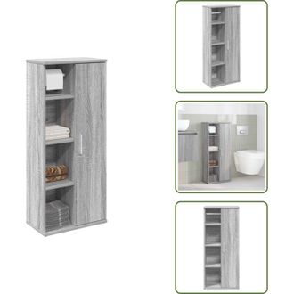 vidaXL The Living Store - vidaXL Badezimmerschrank mit Rollenhalter Grau Sonoma 39x22x90 cm