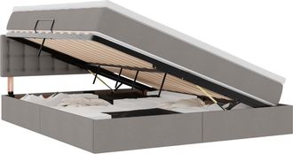 vidaXL Letto Con Contenitore Led E Materasso Tortora 160 X 200 Cm Vidaxl