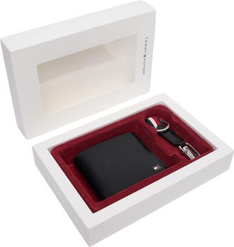 Tommy Hilfiger Geldb&ouml;rse und Schl&uuml;sselanh&auml;nger Set Tommy Hilfiger Mini Cc Wallet & Key Fob AM0AM14805 Schwarz