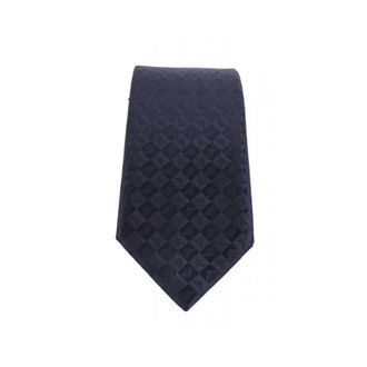 Emporio Armani Pure Silk Eagle and Check Jacquard Tie - - Accessories - Herren - Blau - ONE SIZE