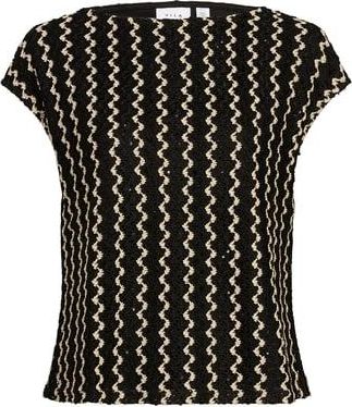 Vila Top Viellen en maille ray&eacute;e &agrave; sequins