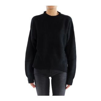 Patrizia Pepe Femme, Pulls, Noir, Taille: 38 FR Pull Doux en Laine avec C&ocirc;tes Anglaises
