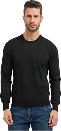 Gran Sasso Homme, Pulls, Noir, Taille: L Cotton Crew Neck