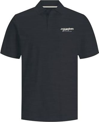 Jack & Jones Polo SS Jjalvis pour Homme, Noir/détails : mélange, S