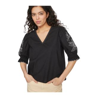 Vila Vila, Femme, Blouses et Chemises, Noir, Taille: 42 FR Top Sella Donna