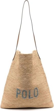 Polo Ralph Lauren Femme, Sacs, Beige, Taille: ONE Size Logo Raffia Extra-Large Tote Bag