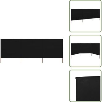 vidaXL The Living Store 3-teiliges Windschutzgewebe 400 x 120 cm Schwarz - Windschutzgewebe
