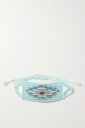Diane Kordas Evil Eye Armband Aus Geflochtener Kordel Mit Diamanten Und Saphiren - Blau