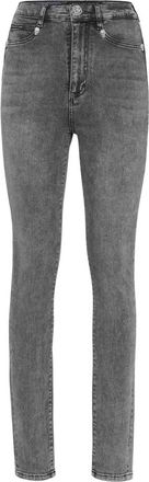 Philipp Plein Femme, Jeans, Gris, Taille: W26 Crystal Skull Denim Jegging Super Taille Haute
