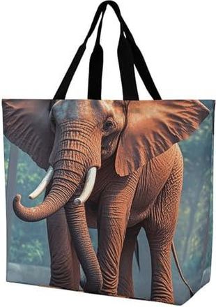 Generic &Eacute;l&eacute;phants Rouges Sac A Main Femme D&eacute;contract&eacute; Tote Bag R&eacute;utilisable Sac Courses Pour Voyage Travail Shopping