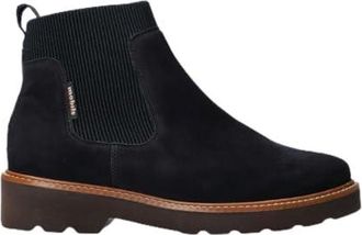 Mephisto Bottines à talon OANA bleu foncé en cuir - Hauteur du talon avec fermeture éclair - 1,5, bleu foncé, 40 EU