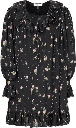 Chlo&eacute; Femme, Robes, Noir, Taille: 34 FR Gathered Mini Silk Dress
