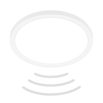 Briloner Plafonnier LED avec d&eacute;tecteur de mouvement IP44 port&eacute;e 3m, couleur de lumi&egrave;re blanc neutre, plat, d&eacute;tection 120 degr&eacute;s, plafonnier LED, panneau LED, 2