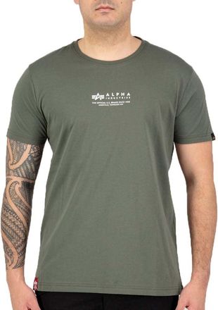 Alpha Industries Alpha Industries Alpha Wording T T-Shirt f&uuml;r Herren Dark Olive
