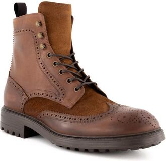 Rosso E Nero Herren Schn&uuml;rboots braun Glattleder