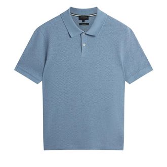 Ted Baker Redman Regular Strukturiertes Himmelblaues Polohemd