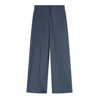 Motivi Pantalon palazzo m&eacute;lange viscose - Femme - Pantalons - Bleu - Taille: 40 FR