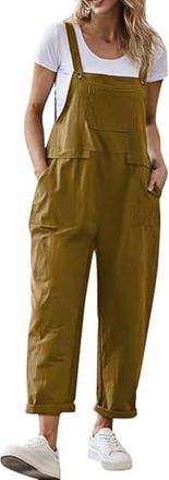 Generic Salopette &agrave; bretelles pour femme - Grande salopette pour femme - Coupe ample - Short d&eacute;t&eacute; long - Jambe large - Combinaison d&eacute;t&eacute; &agrave; jambe droite - Combi