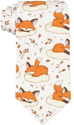 Generic Renards De Dessin Animé Qui Dorment Cravate Élégante Cravate Homme Décontractée Cravatte Pour Entreprise Formelle Fêtes