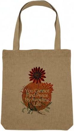Fabulous Sac Shopping Tote Bag Aspect Lin - You Cannot Find Peace by Avoiding Life Botanique Collage Nature Fleurs Vintage Illustration Retro - Sac de Courses 