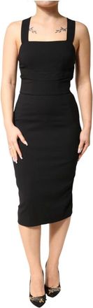 Dolce & Gabbana Femme, Robes, Noir, Taille: 36 FR Robe Midi Sans Manches