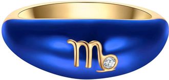 Glanzst&uuml;cke M&uuml;nchen Ring - Sterling Silber Ring Zirkonia Sternzeichen Jungfra - Gr. 48 - in Gold - f&uuml;r Damen