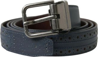 Dolce & Gabbana Homme, Accessoires, Bleu, Taille: 105 CM Leather Belt