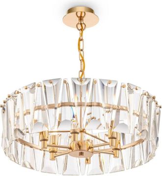 Maytoni Puntes Plafonnier suspendu cylindrique moderne Puntes à 6 ampoules dorées - Maytoni