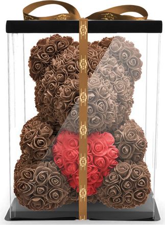 Nadir Rosen Bär Blumenbär mit Geschenkbox, Geburtstagsgeschenk für Frauen, Geschenk für Freundin zum Geburtstag Jahrestag, Rose Bear Teddybär, Geschenk Hoch